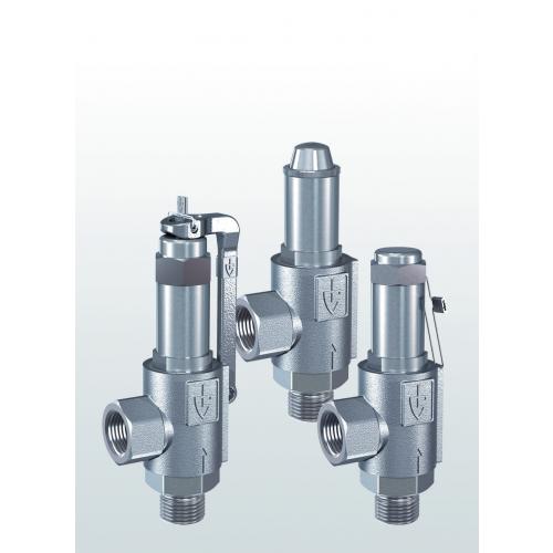 Stainless steel angleway safety relief valve with threaded connections ...